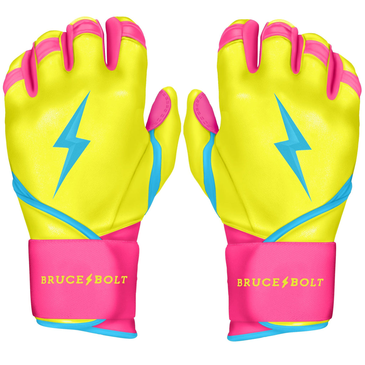 CARIBBEAN YELLOW Batting Gloves | Long Cuff Batting Gloves – BRUCE BOLT
