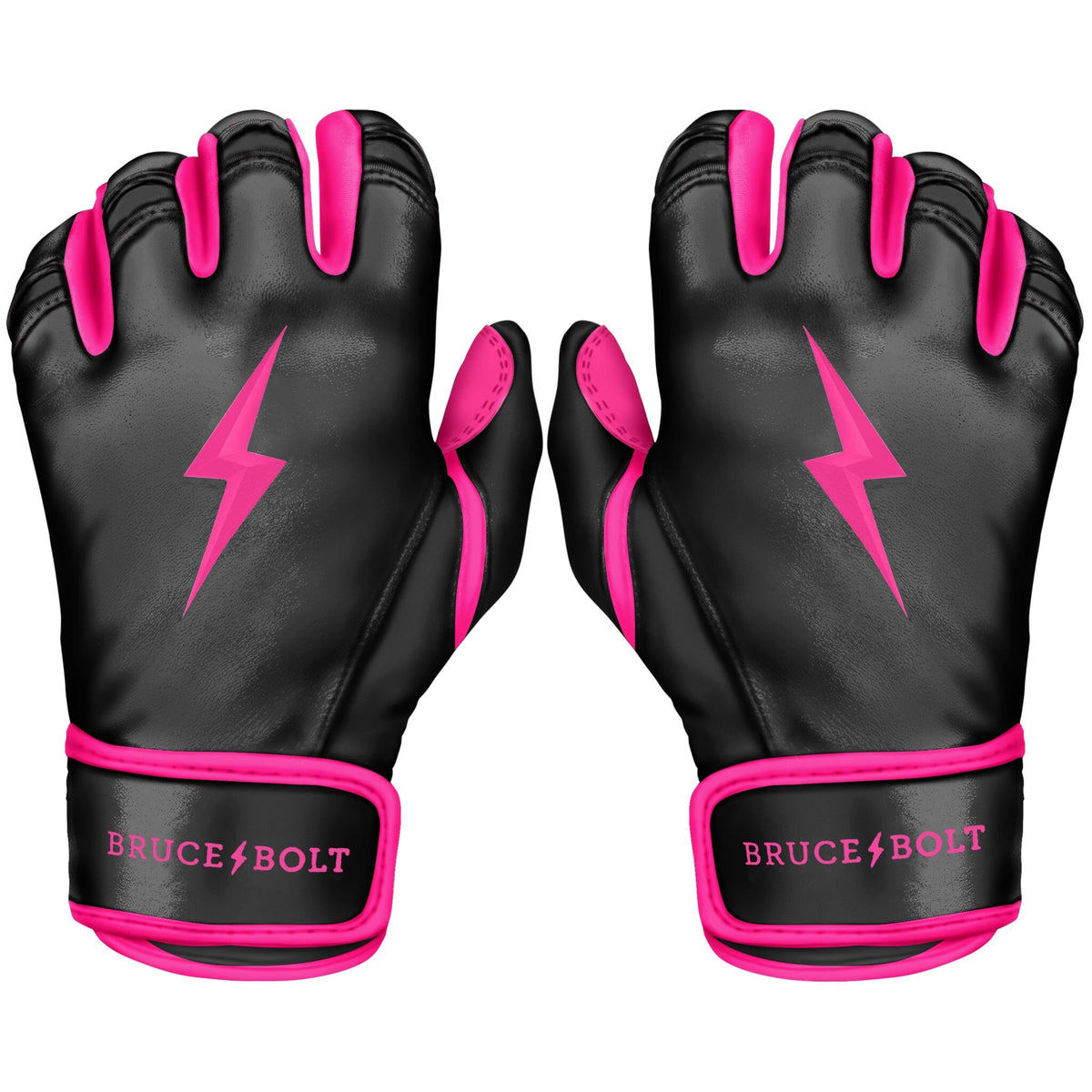 Short Cuff Black And Hot Pink Batting Gloves Bruce Bolt