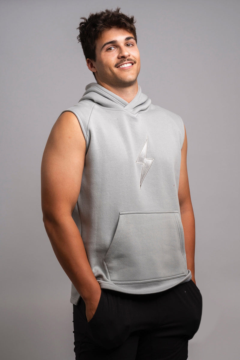BOLT Sleeveless Hoodie - Grey/Grey Bolt – BRUCE BOLT