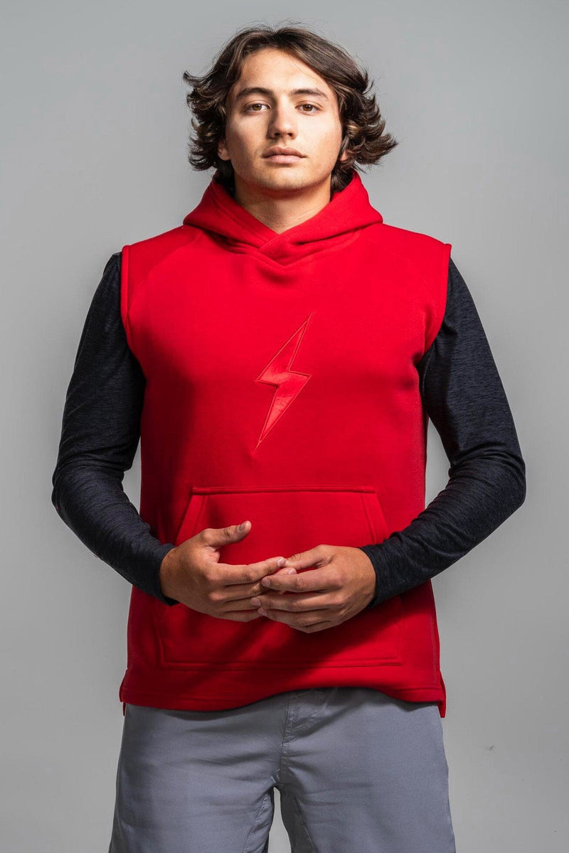 BOLT Sleeveless Hoodie - Red/Red Bolt – BRUCE BOLT
