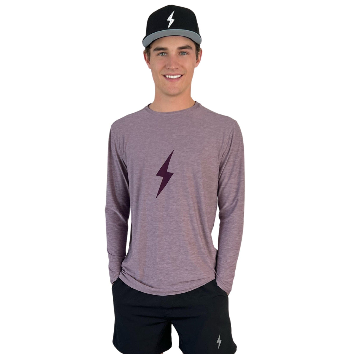 BRUCE BOLT Long Sleeve "BOLT" SuperSoft Cranberry TShirt
