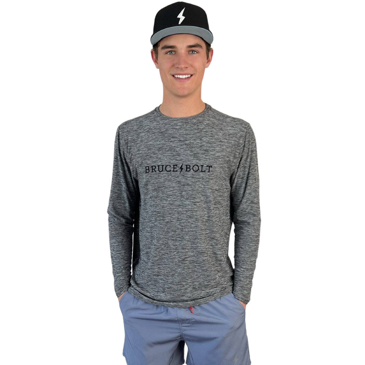BRUCE BOLT Long Sleeve "BRUCE BOLT" SuperSoft Grey TShirt