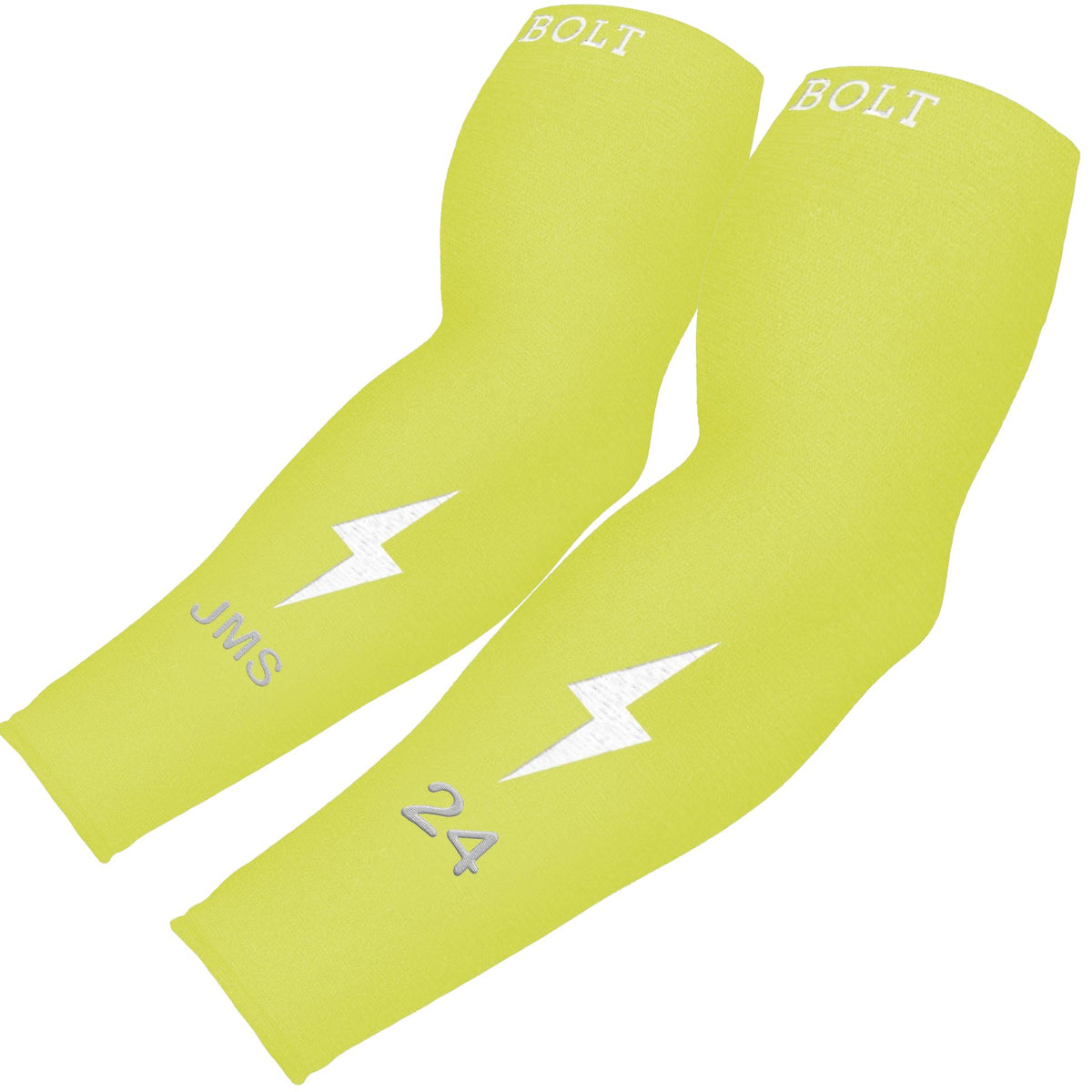 Personalized Neon Yellow Arm Sleeve | Custom Arm Sleeves – BRUCE BOLT