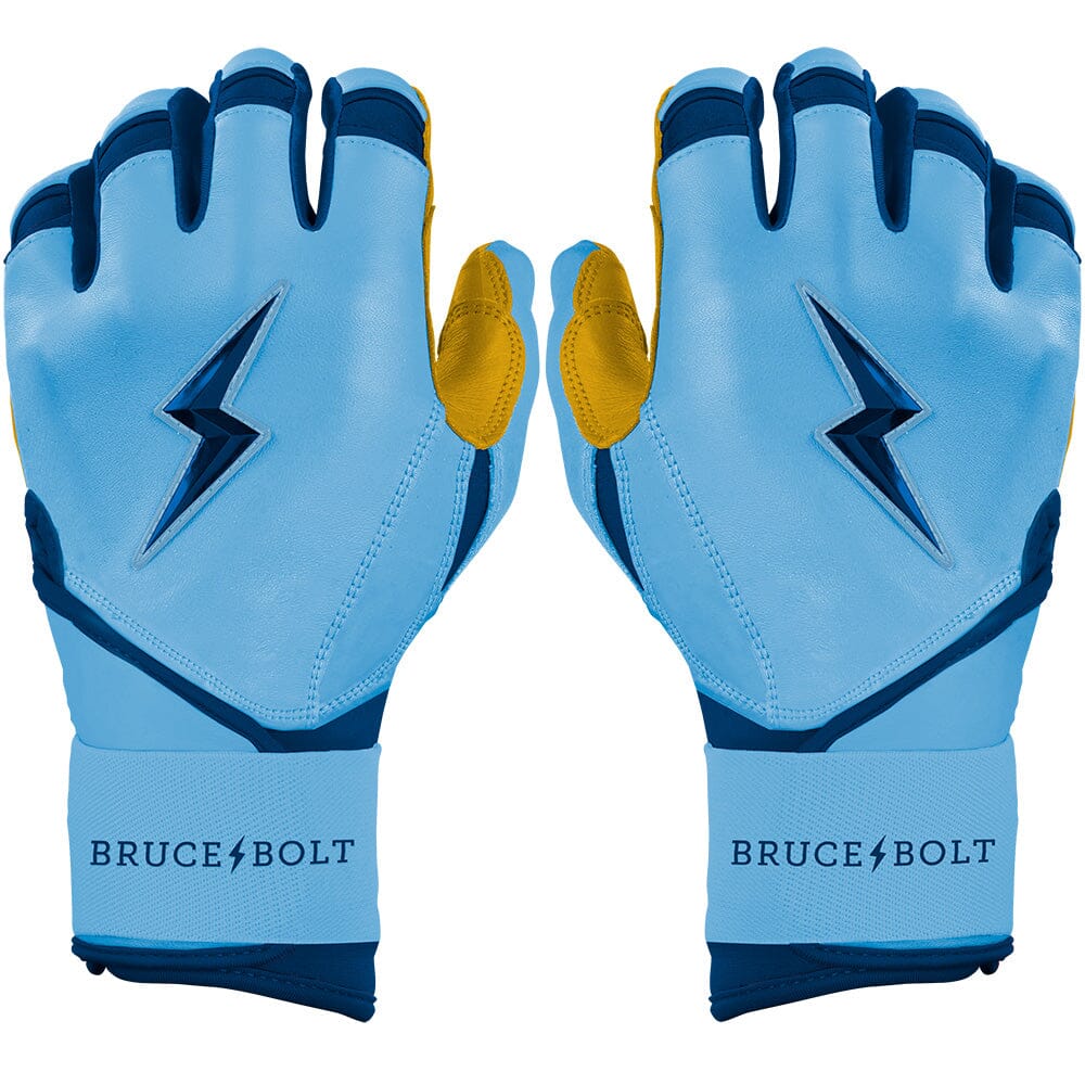Light & Navy Blue Long Cuff Batting Gloves | BRUCE BOLT