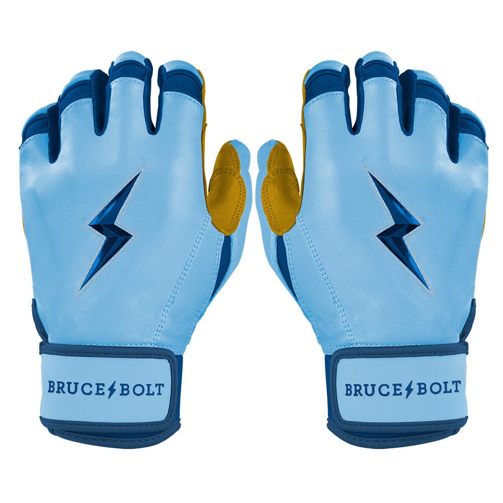Light & Navy Blue Short Cuff Batting Gloves | BRUCE BOLT