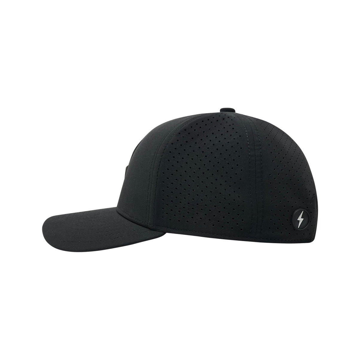 BRUCE BOLT CLASSIC 6-Panel Snapback Hat - BLACK w/ BLACK BOLT
