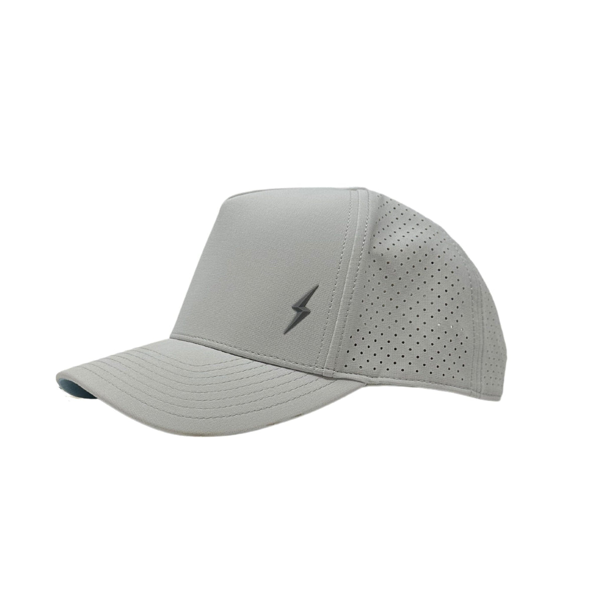 BRUCE BOLT Standard 5-Panel Snapback Hat - GREY w/ GREY BOLT