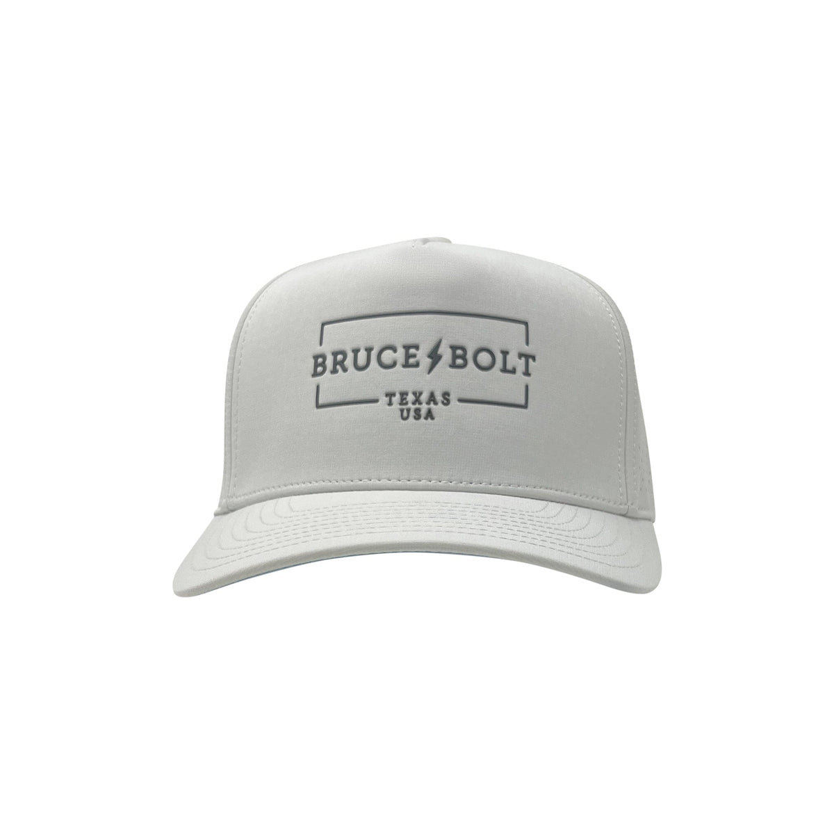 BRUCE BOLT Standard 5-Panel Snapback Hat - WHITE